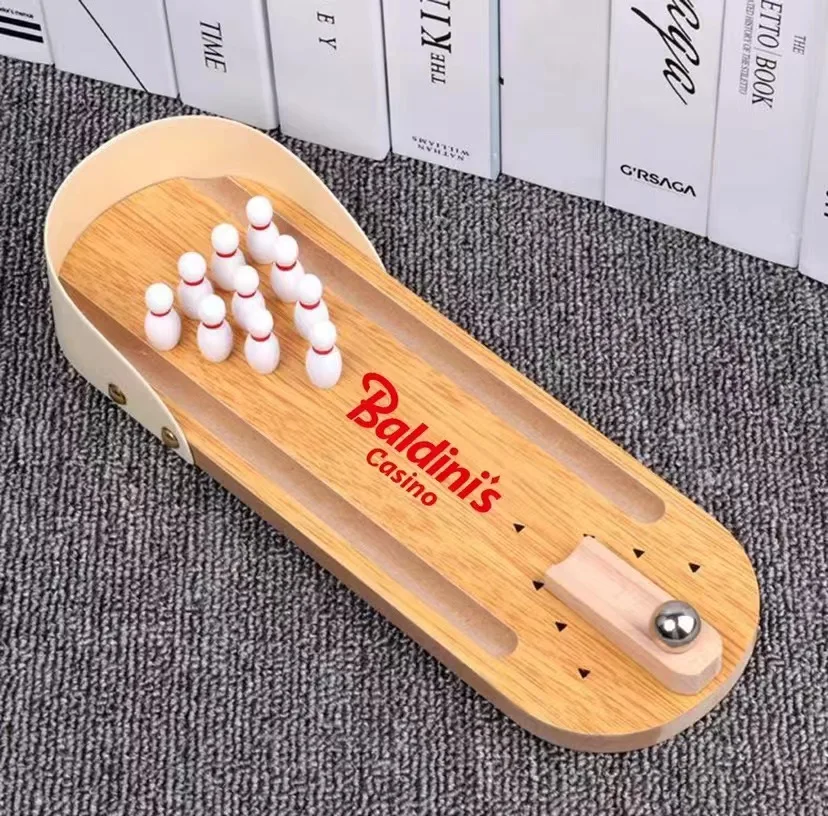 Bowling Board Game Children's Educational Wooden Toys Mini Bowling Ball ...