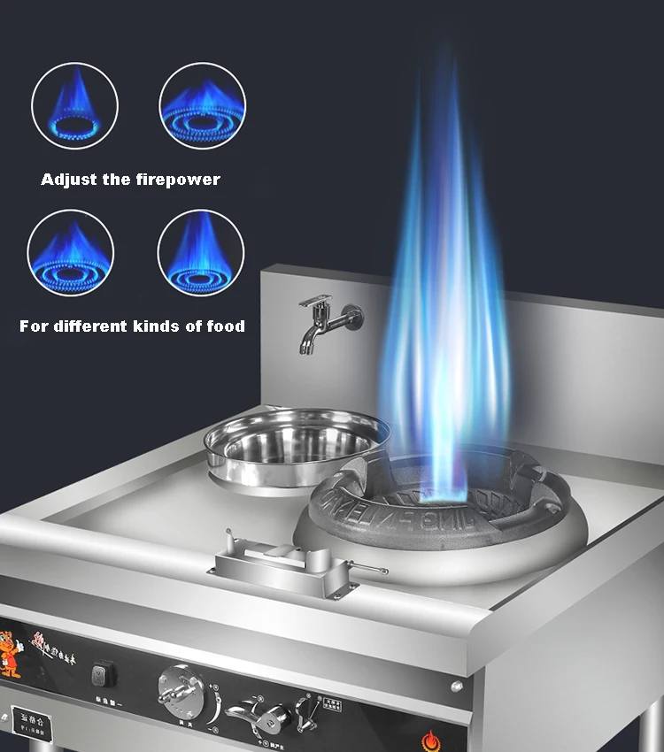 Lyroe 2 Holes Commercial Chinese Wok Range With Faucet And Baffle - Buy ...