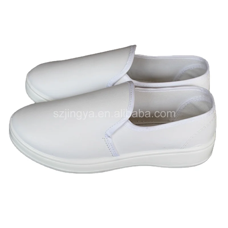 Jingya ESD Safety Shoes - Unisex White Canvas for Cleanrooms