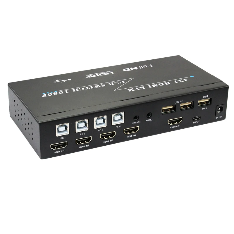 Kvm Hdmi 4x1 Multiviewer Switch 4k Hdmi Kvm 4 In 1 Out Seamless Quad Multi-viewer Video Cutting ...