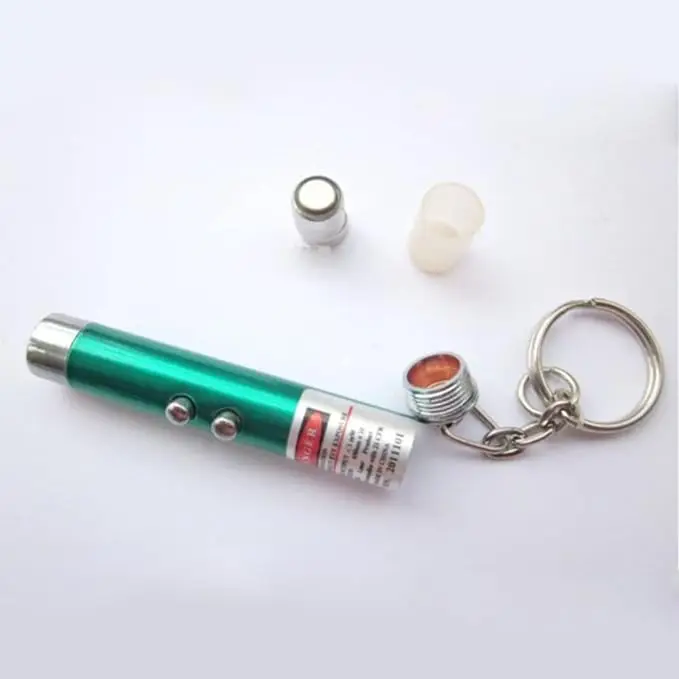 2 In 1 Laser Pointer Mini Keychain Led Flashlight Dog Laser Toy Pet ...