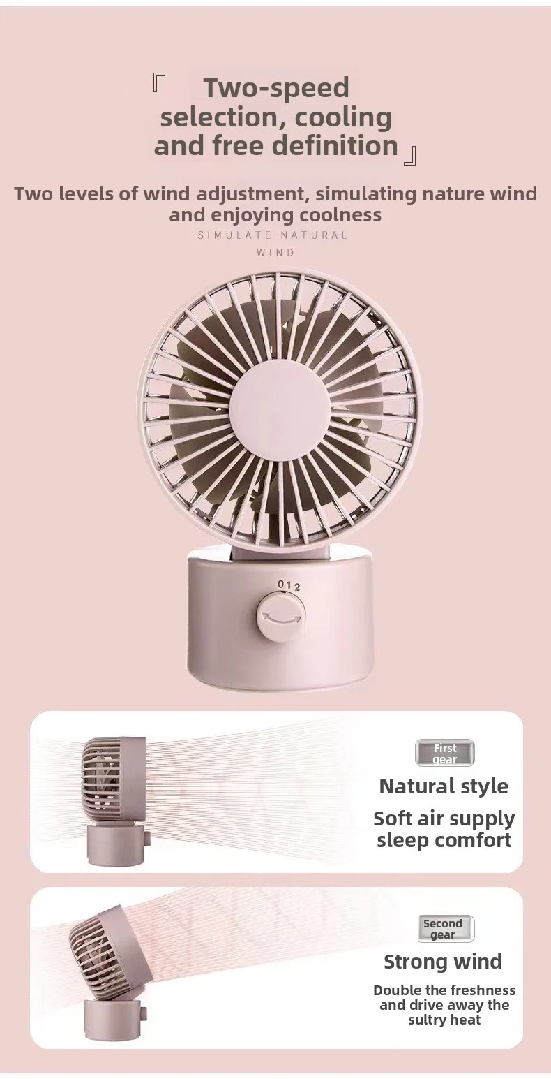 Portable USB Rechargeable Office Desk Fan New Automatic Oscillating ...