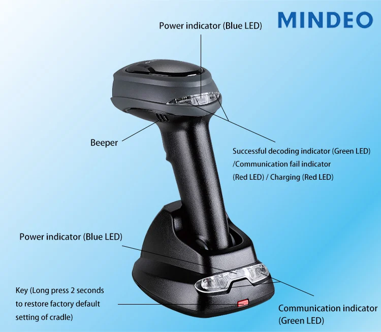 High Quality Mindeo 1d Wireless Symcode Barcode Laser Handheld Scanner - Buy Barcode Scanner,1d ...