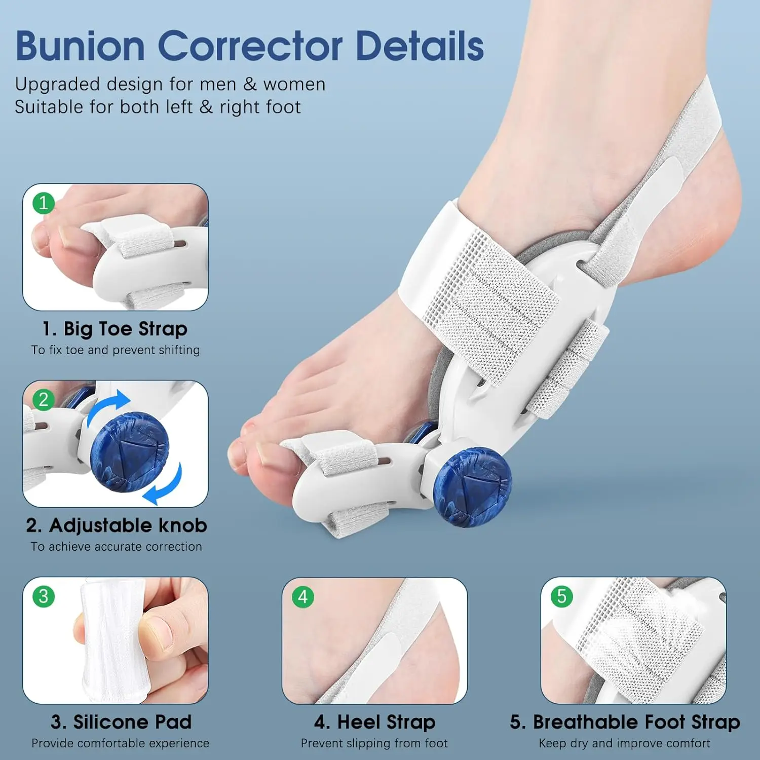 Bunions Splint with Straightener,Bunion Corrector for Women Men,Big Toe ...