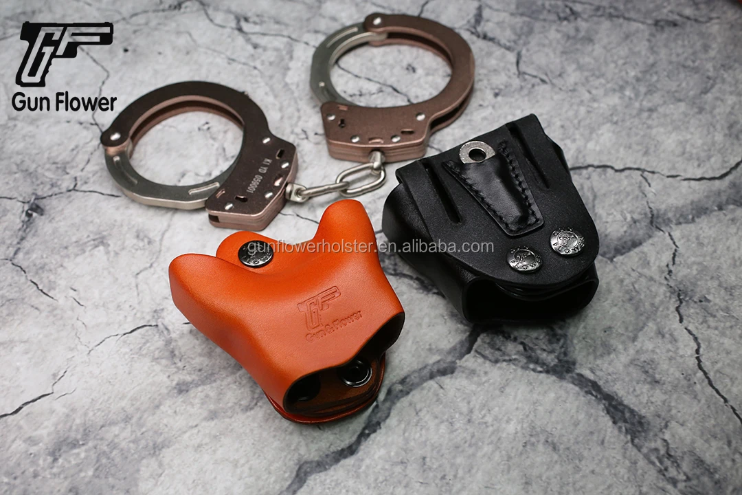 Gunflower Military Police Tactical Handmade Brown Leather Handcuff Case ...