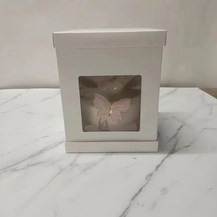 Tall Plain White Square Window Paper Cake Bakery Package Box - Buy 12 ...