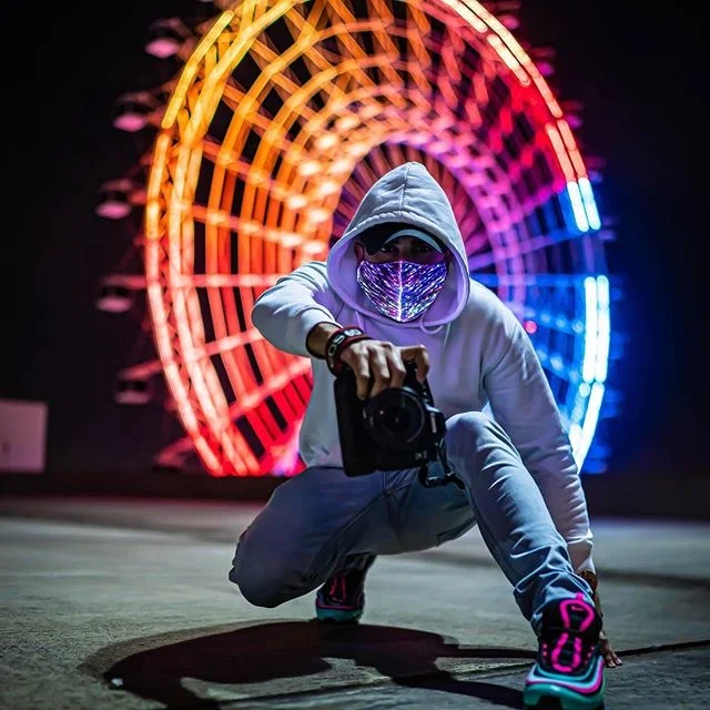 New Dj Colorful Christmas Halloween Led Flashing Mask Optical Fiber Led ...