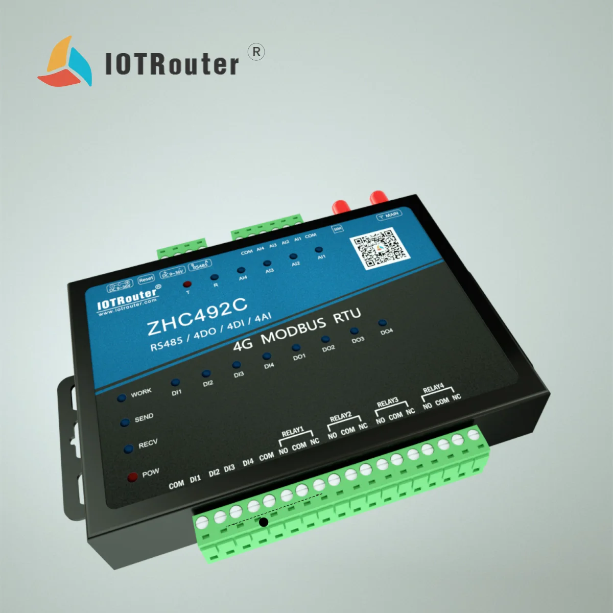 12 Channel Io Ports Rtu Tcp Mqtt Json Lte Modem With 4 Channel Sockets ...