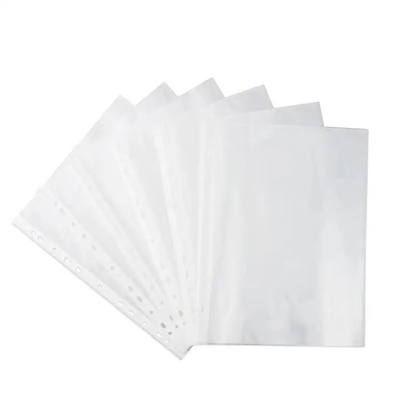 Wholesale A4 Clear Plastic Punch Pocket 11 Hole Sheet Protector ...