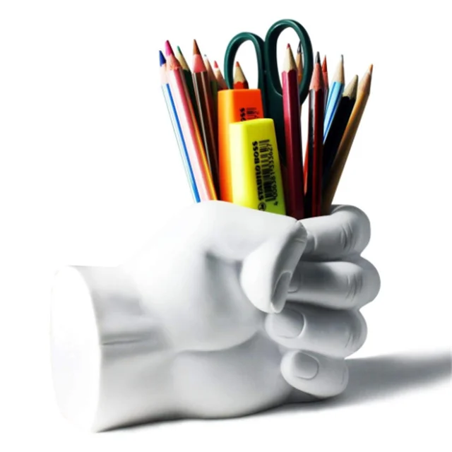 Custom Plastic Container Shape Pen Holder - Personalized