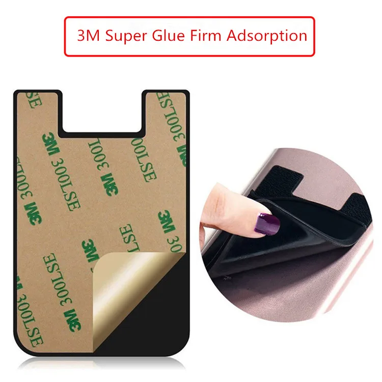 3m Adhesive Stickers Credit Card Pocket Cell Phone Silicone Wallet Back ...