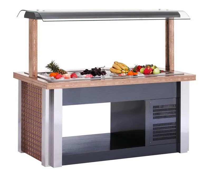 Luxury Wooden Counter Salad Bar - Customized & Efficient