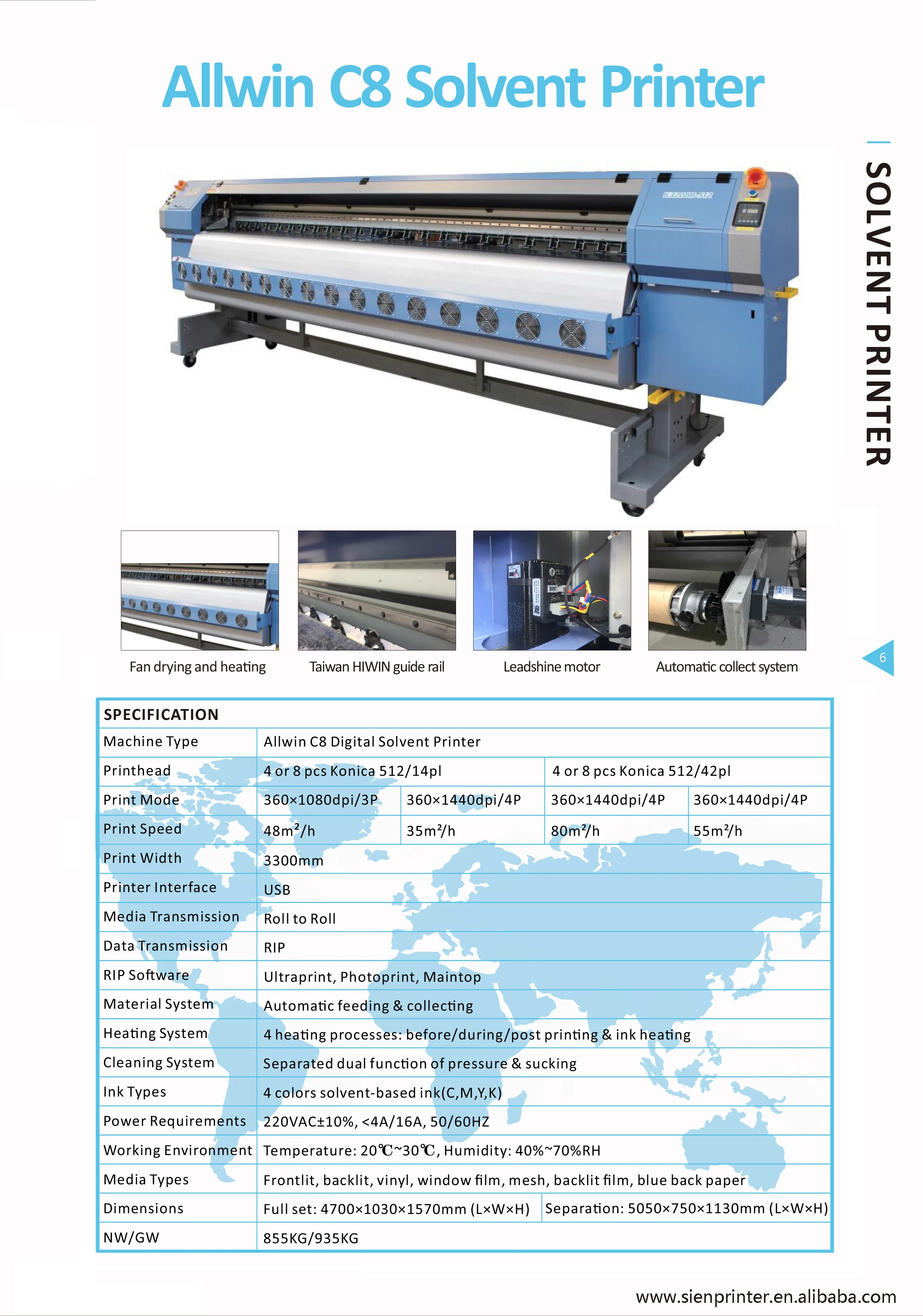 Allwin C8 Inkjet Printer - 3.2m Outdoor Flex Banner Machine