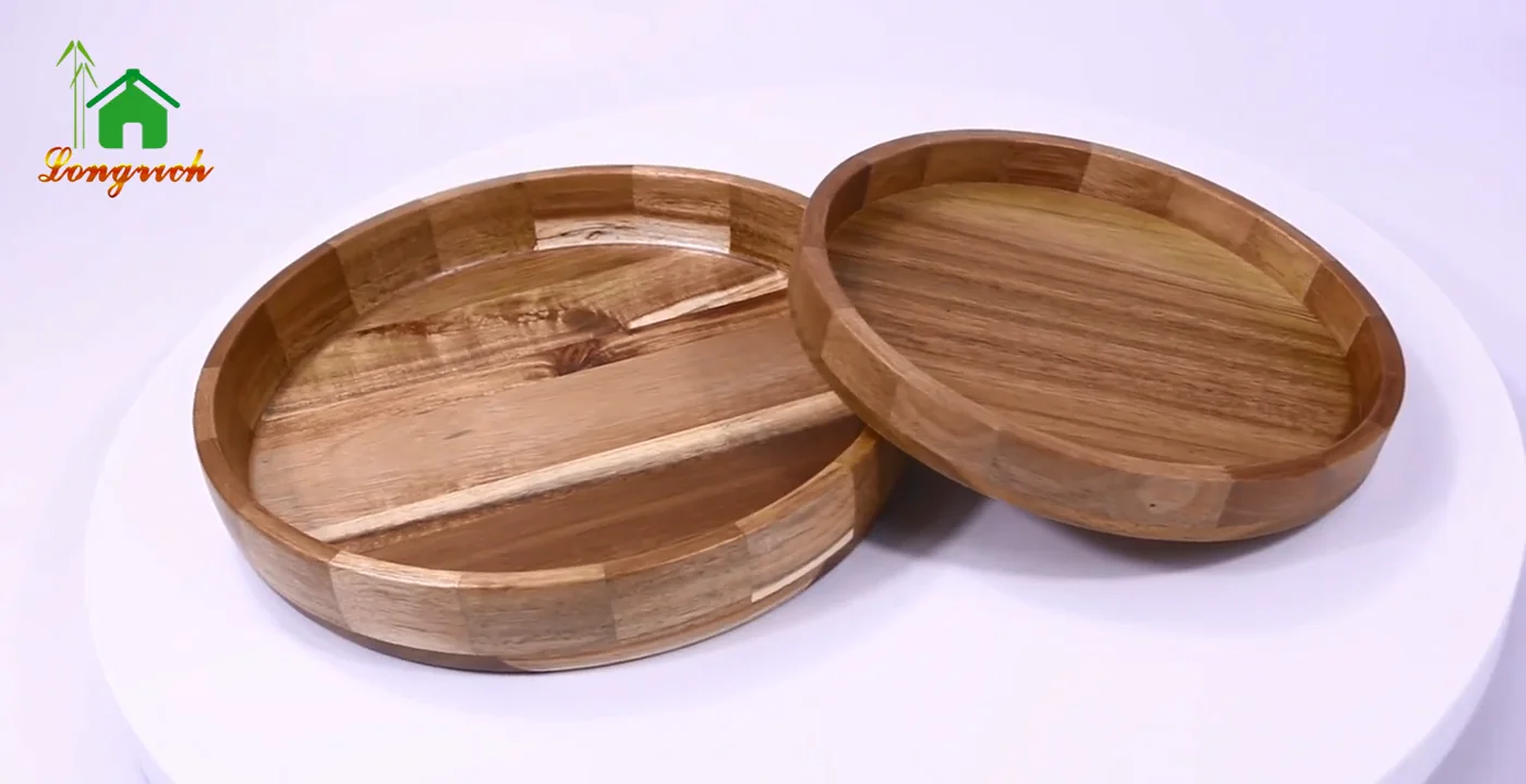 Acacia Kitchen Turntable Rotating Serving Tray Cabinejacketnizer Wood ...