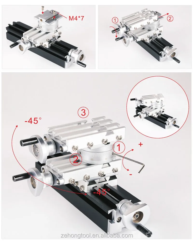 60W Metal Mini Rotating Lathe TZ20002MR for DIY Hobby
