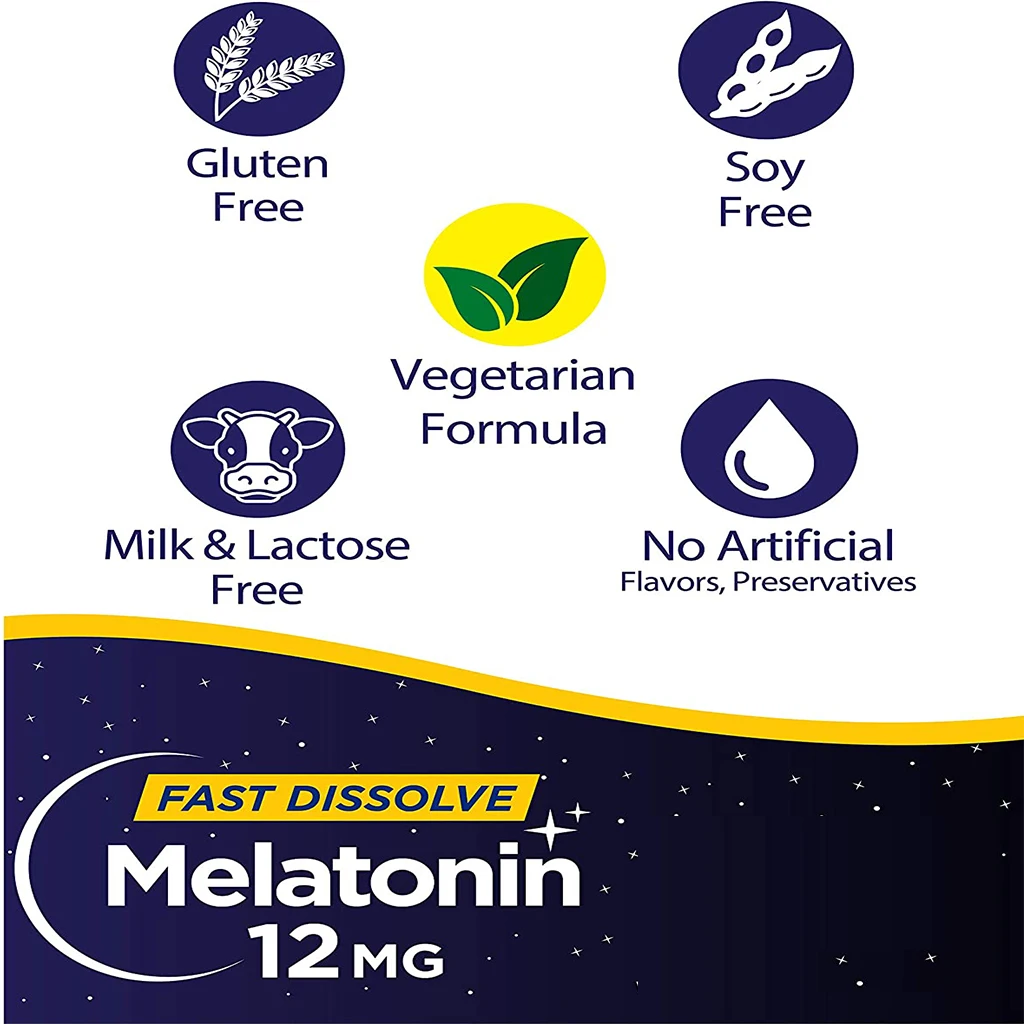 Oem Pivate Label Melatonin 12 Mg Fast Dissolve 180 Tablets Sleep Aid ...
