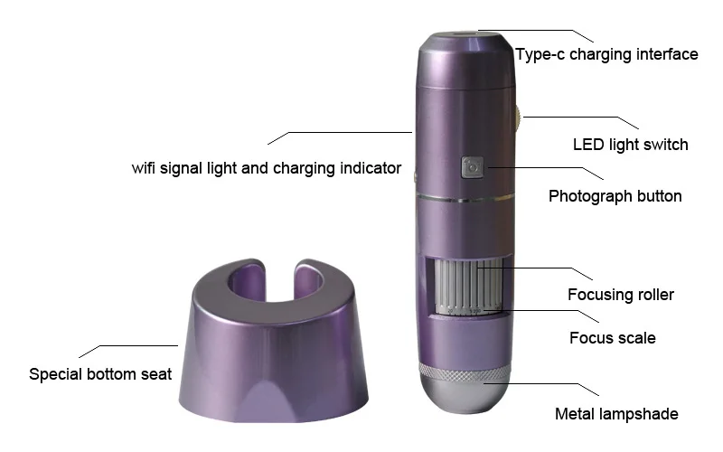 Jhot Ai Smart Scalp Hair Detector White Light Uv Violet Light Dual ...