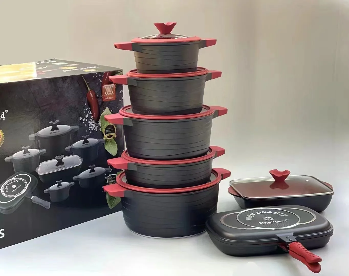 Hausroland Olla De Aluminio Aluminiumpfanne 14pc Pans Nonstick Aluminum ...