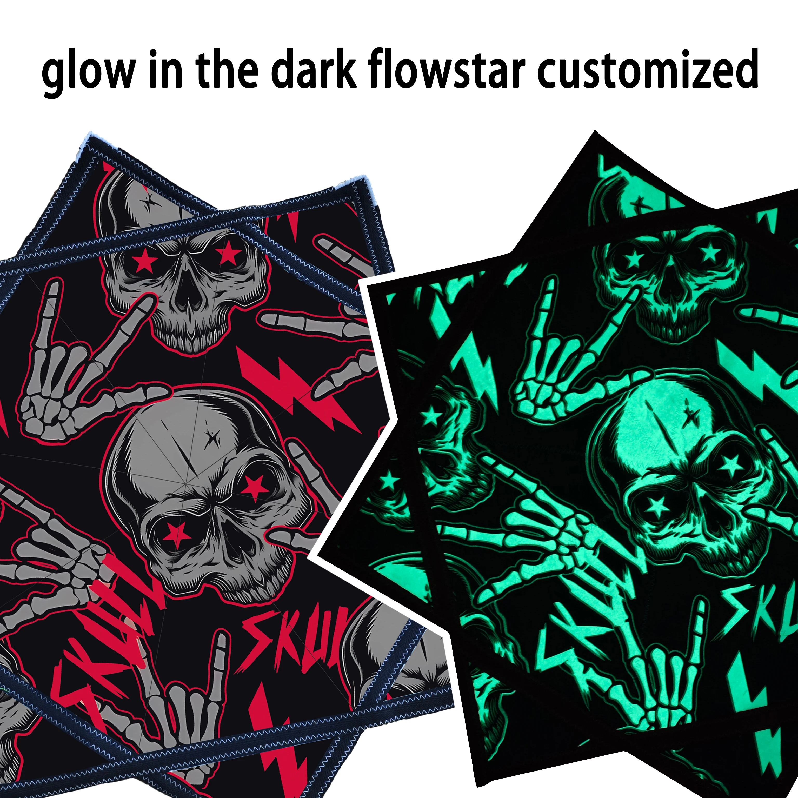 8-Angle Embroidered Flowstar Rave Accessories Square Handkerchief ...