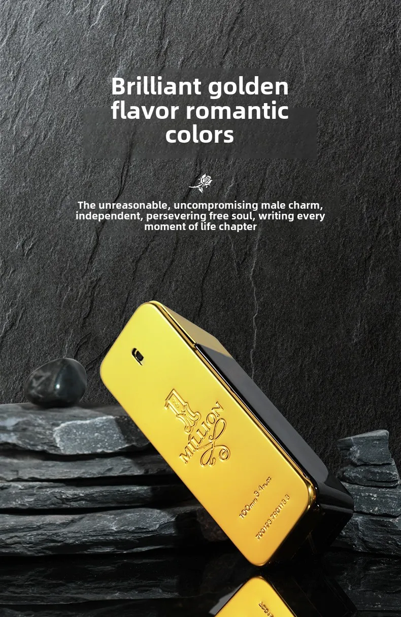 High Quality 100ml Luxury Men's Gold Brick Million Fresh Natural Tree ...