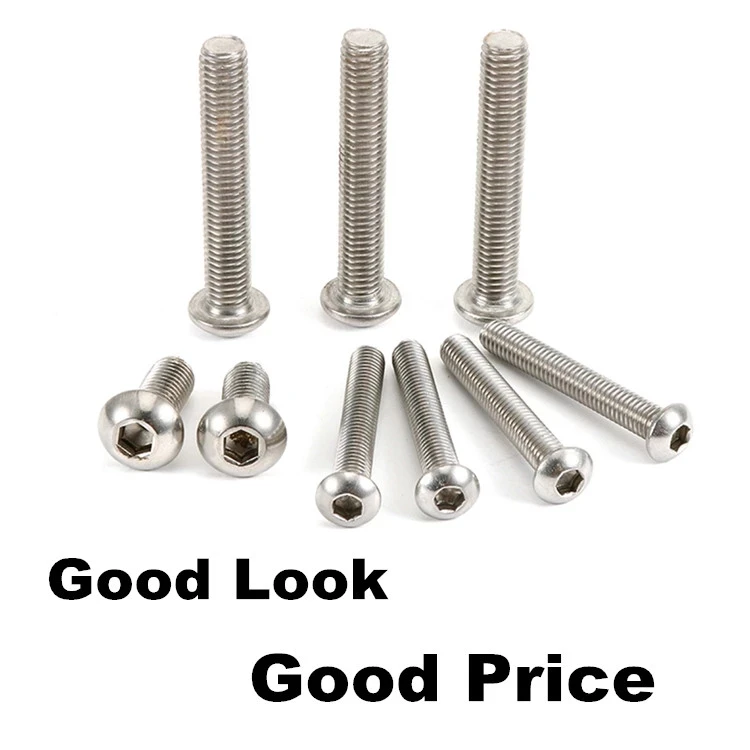 Stainless Steel Plain Socket Round Mushroom Hex Head Button Screws M3x8 Iso7380 - Buy Iso7380 ...