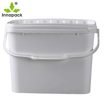 2 Gallon Rectangle Plastic Food Pails With Lid And Handle - Buy 2 ...