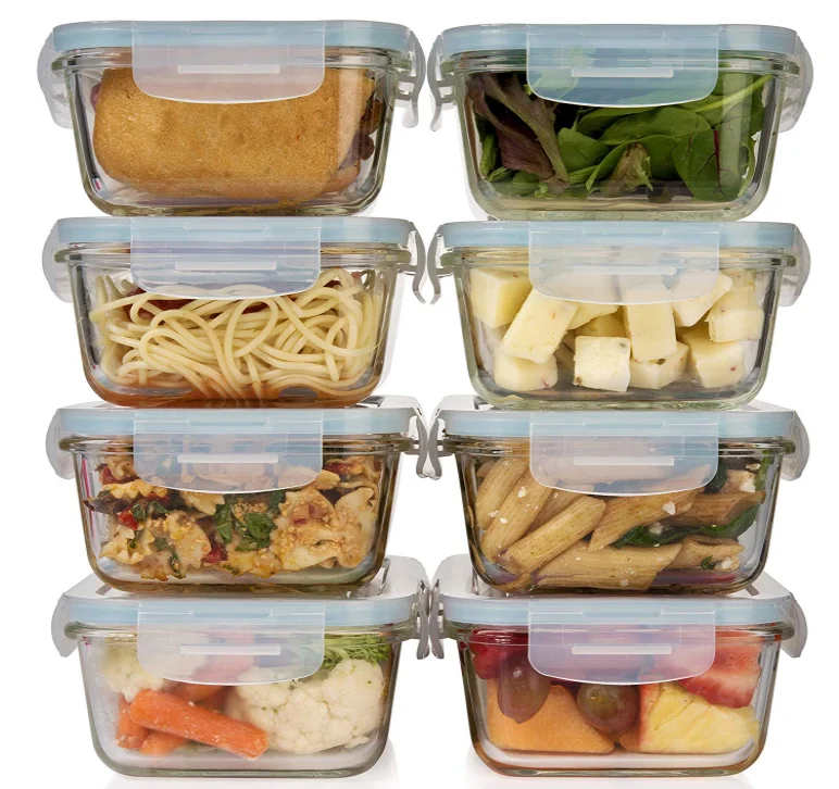 Swooshbox Premium Storage Glass Food Container Set With Non-slip ...
