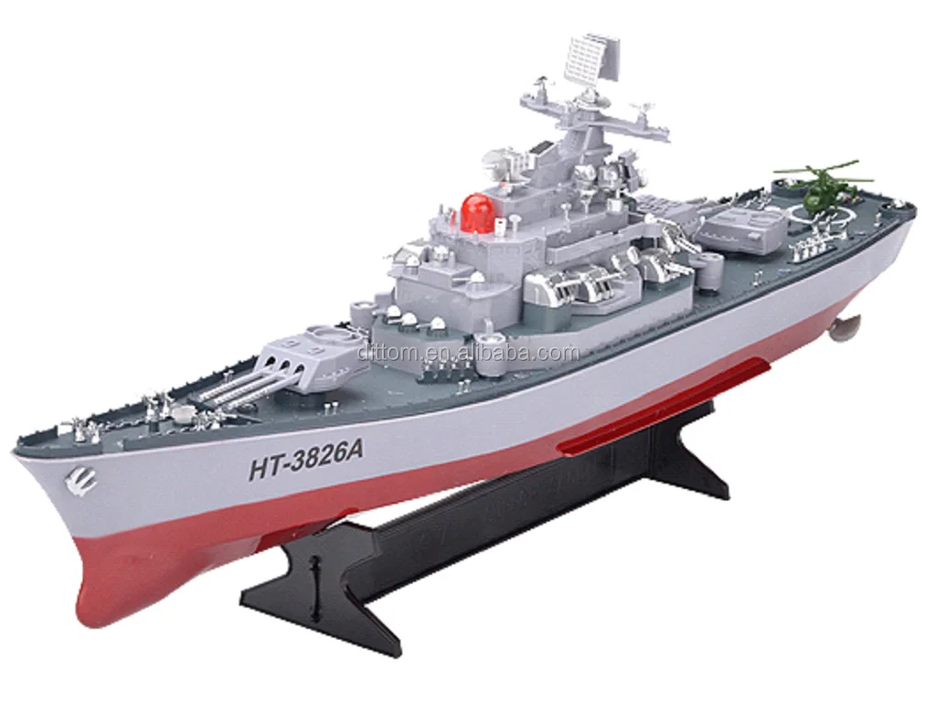 2.4G 1:250scale Large RC Battleship Armored Boat Vessel with Lights