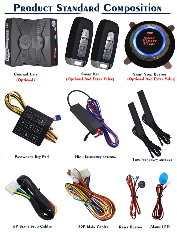 Universal Dc12v Remote Engine Start Stop Keyless Entry Car+alarms - Buy ...