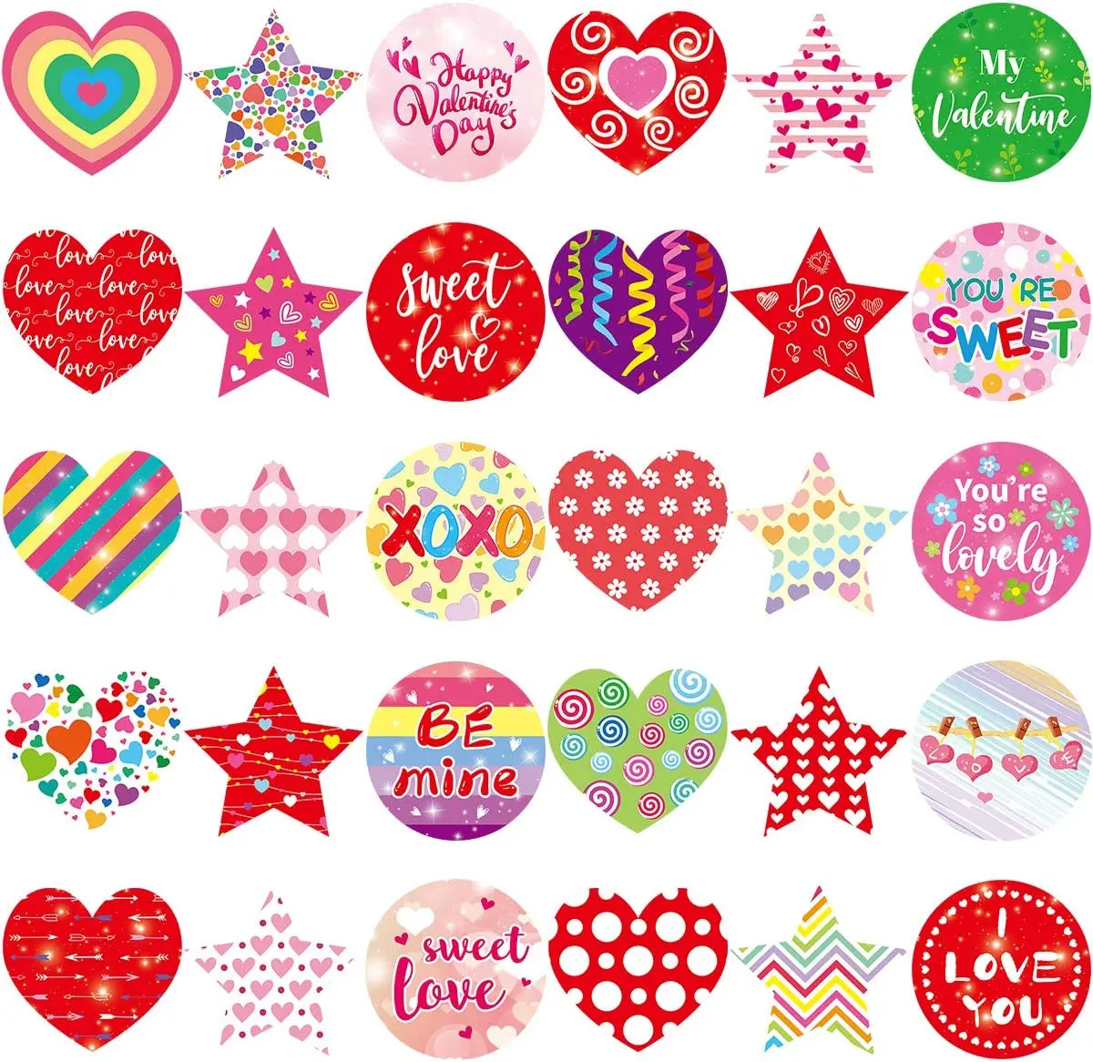 Colorful Heart Shape Self Adhesive Stickers,For Scrapbooking And Kid ...