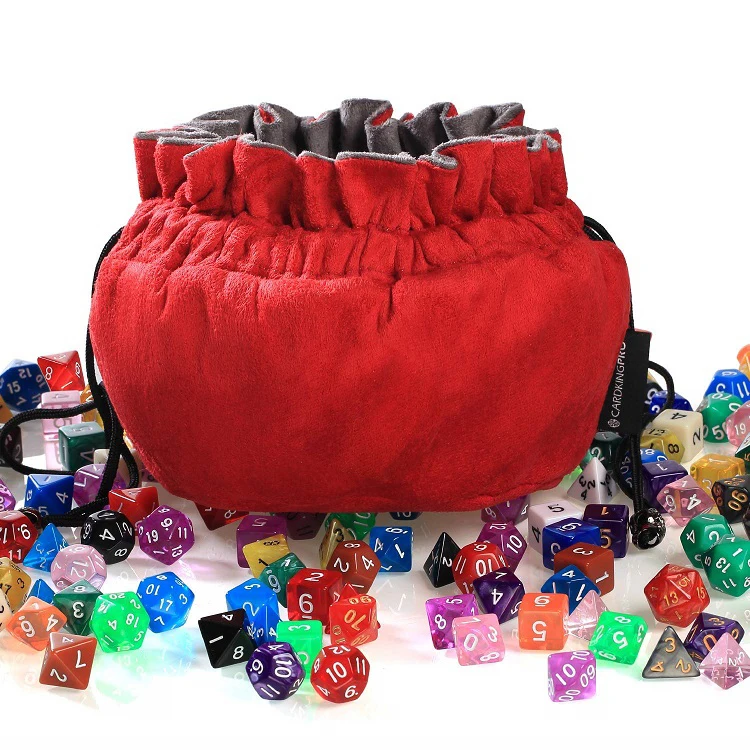 Custom Multicolor Large Capacity Dice Bag With Pocket - Buy Velvet Dice ...
