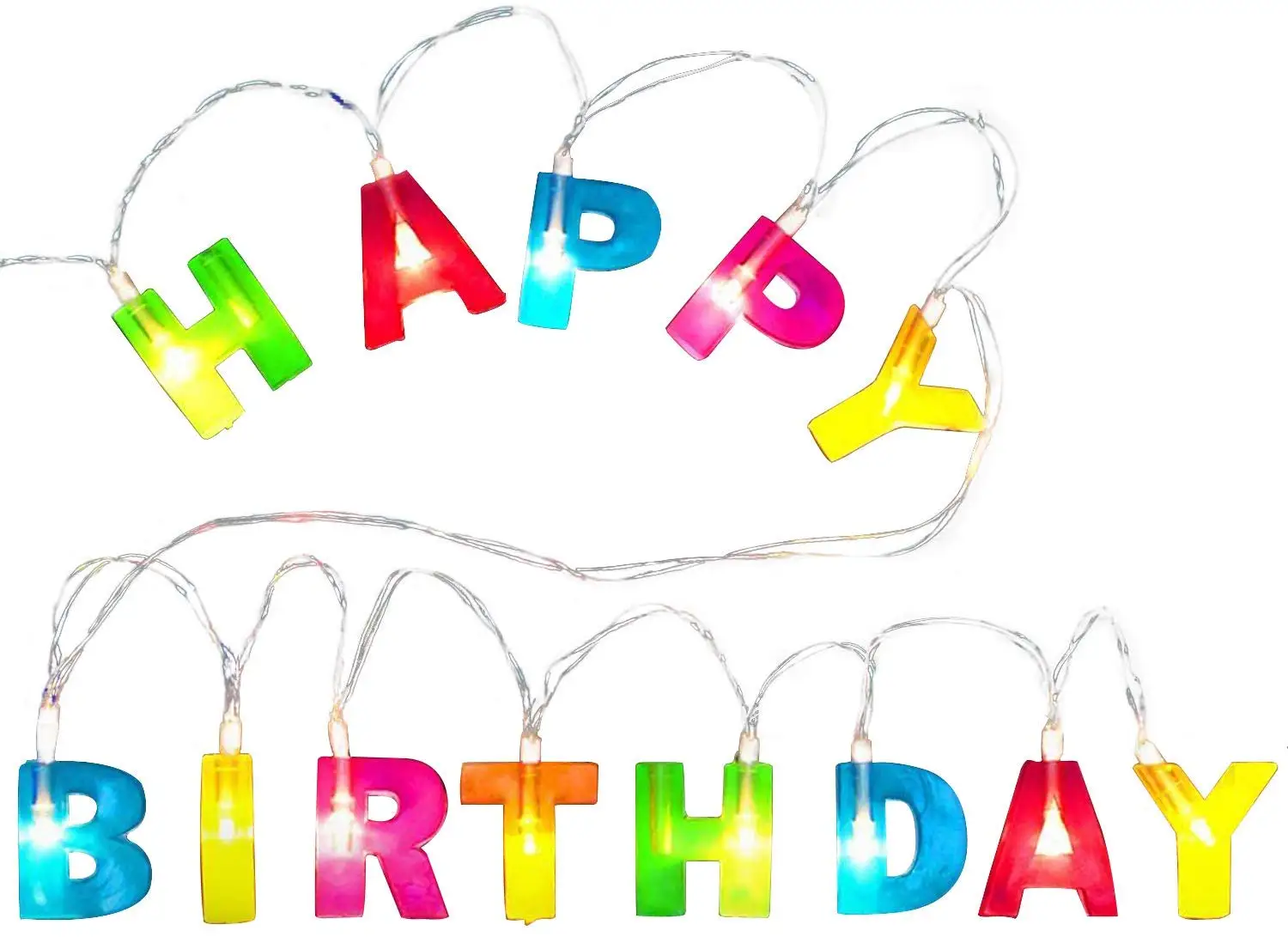 Novelty Place "happy Birthday Led String Lights,Multicolor Light Up ...