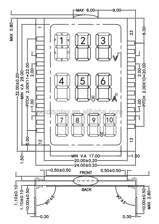 Custom Lcd 7 Segment Display Monochrome Lcd Screen Wholesale