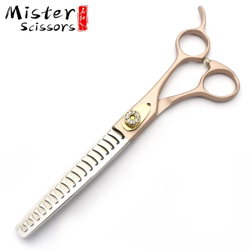 Rose Gold Professional Pet Grooming Scissors Kit Fishbone Teeth ...