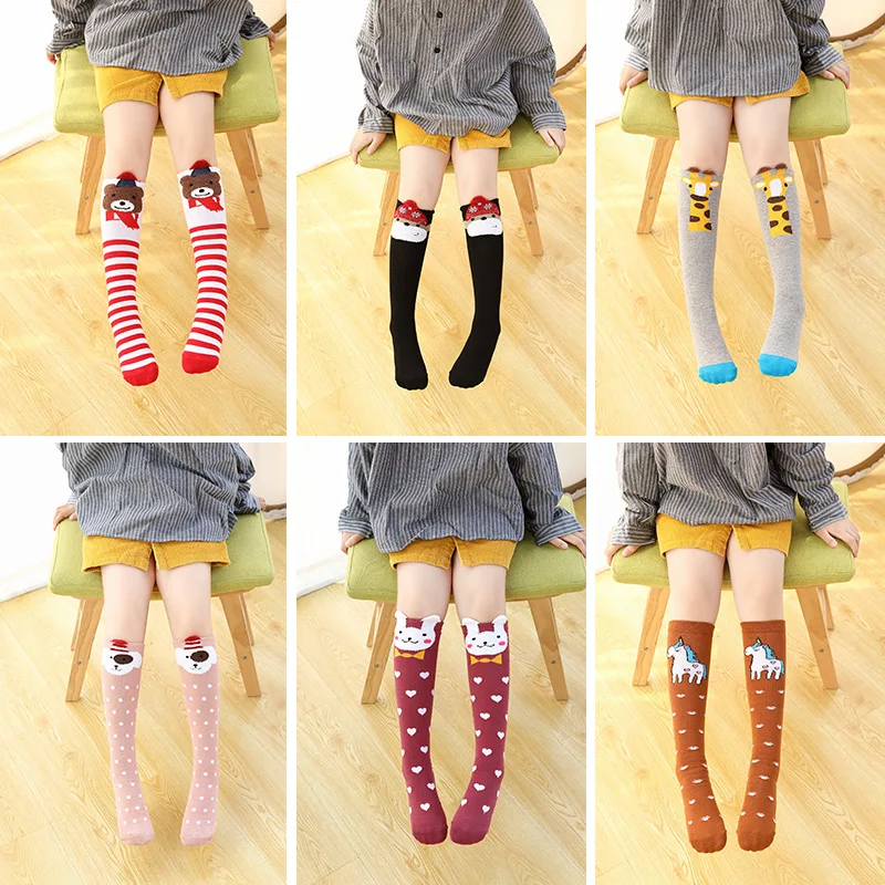 Cute Cartoon Animal Kids Girls Long Boot Socks Stockings Warm Cotton ...