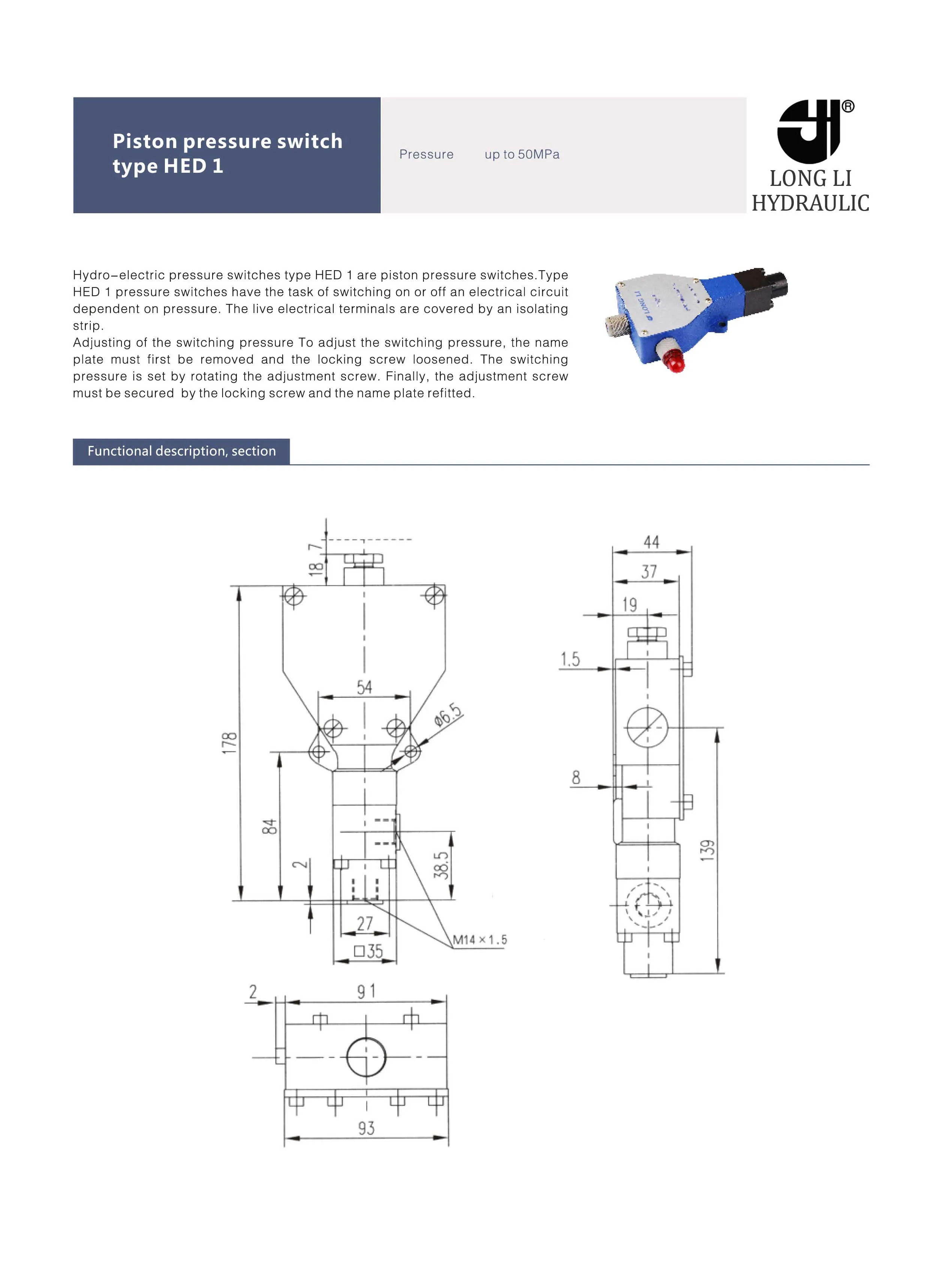 HED1 Rexroth Type Hydraulic Fluid Pressure Switch Valve| Alibaba.com