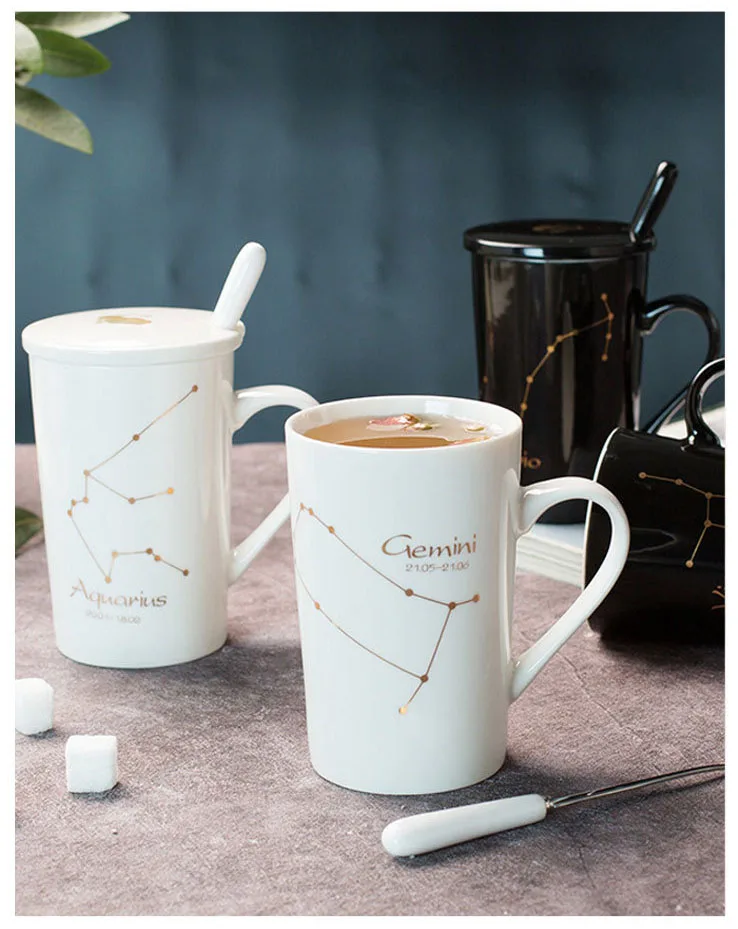 Hotsale Constellation Coffee White Mug Ceramic Zodiac Sign