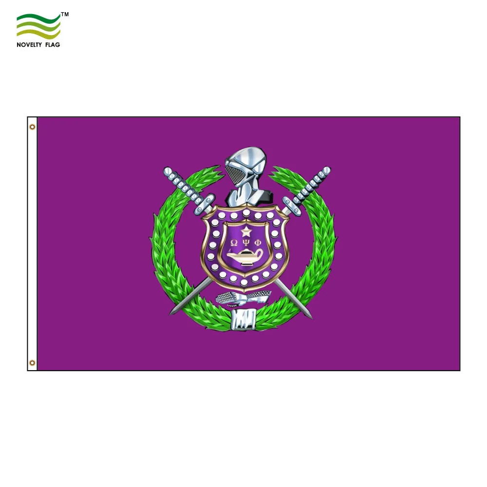 Custom 3x5 Feet Dura Poly Omega Psi Phi Fraternity Flag