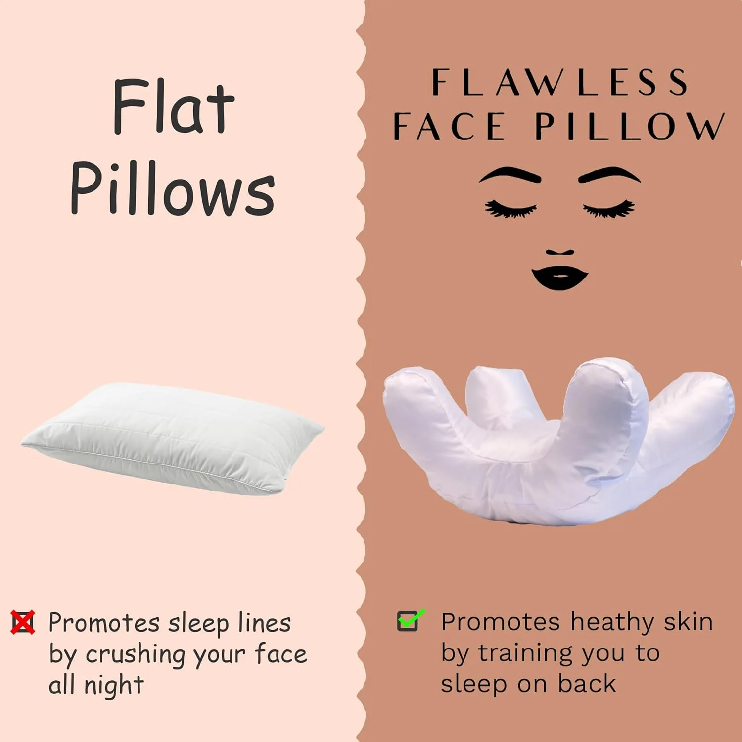 Flawless Face Anti-Wrinkle Memory Foam Body Pillow - OEM