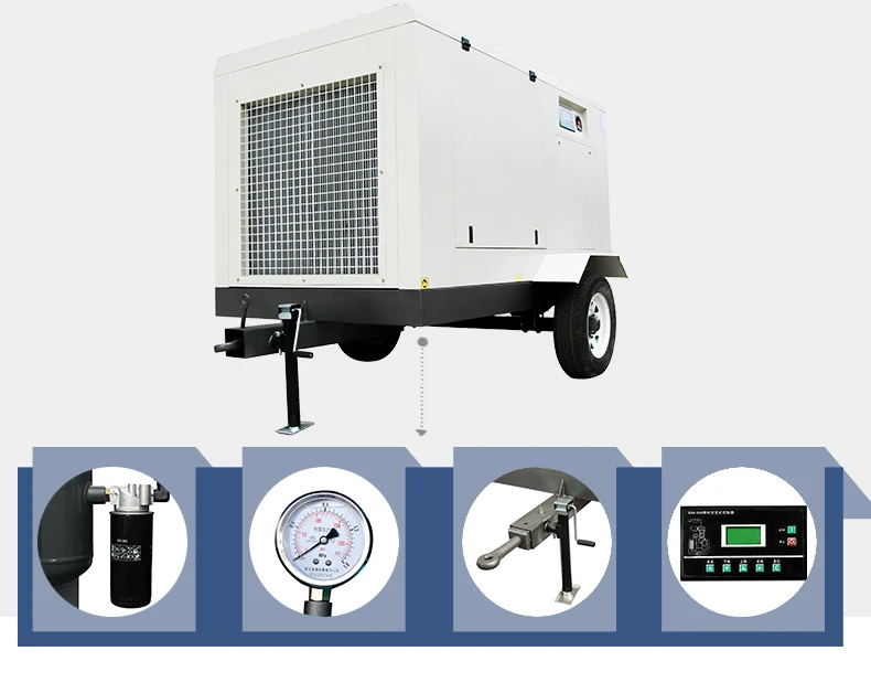 General Pneumatic 132kw 180hp Tow Behind Electric Screw Air Compressors ...