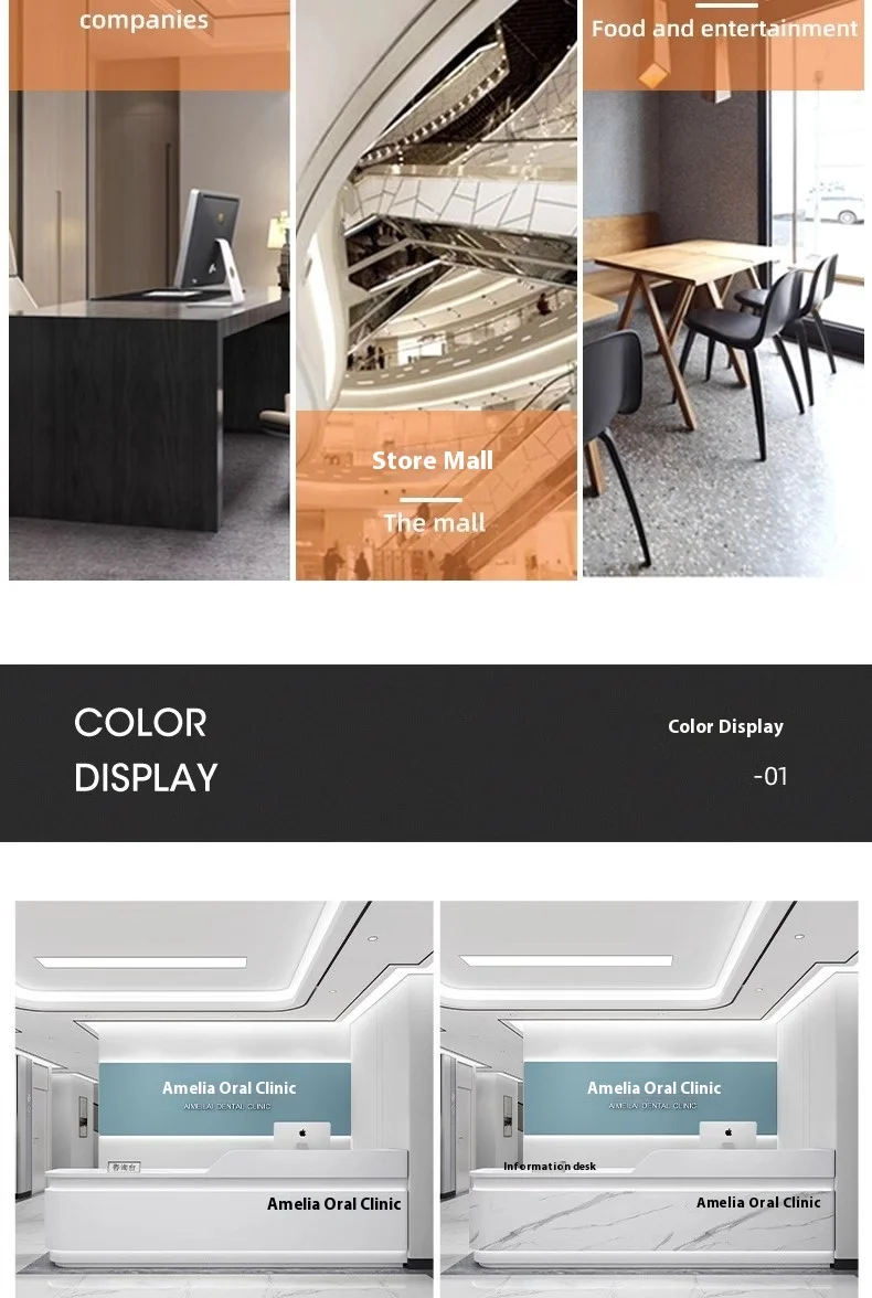 Modern Design Hospital Front Desk Reception Desk for School Pre ...