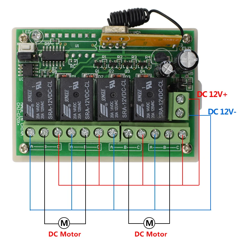 433mhz Rf Remote Control Circuit Universal Wireless Switch Dc 12v 24v 4ch Rf Relay Receiver And ...