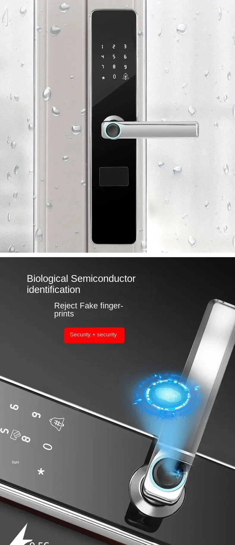 304 Stainless steel IP66 Waterproof 6068 mortise Smart Door Lock ...