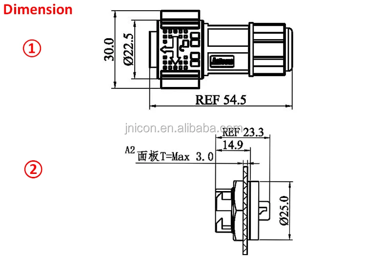 JNICON M19 2 Pin Connector Plug - Waterproof & Reliable