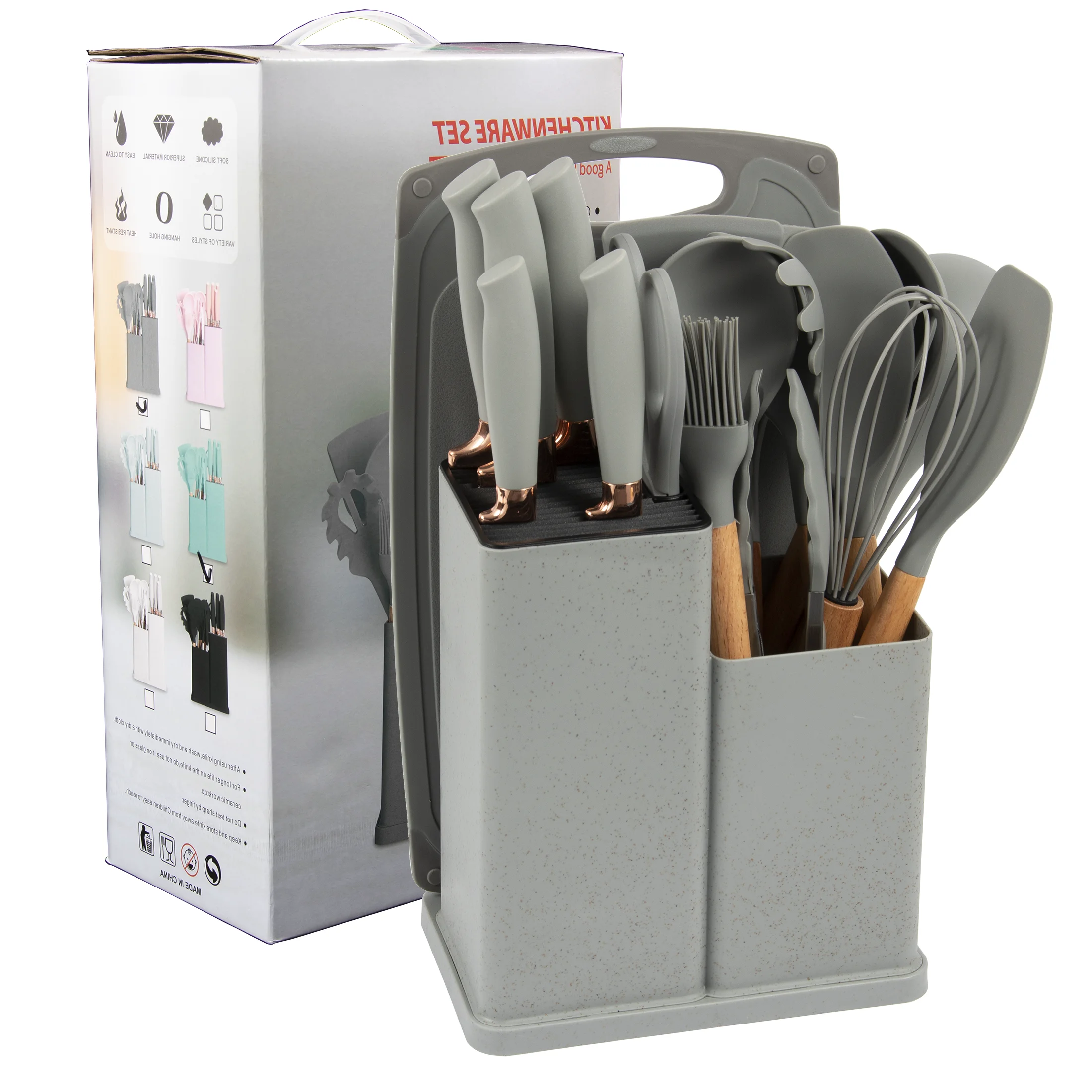 Kitchen Utensil Set - 19 Piece Silicone Cookware Kit