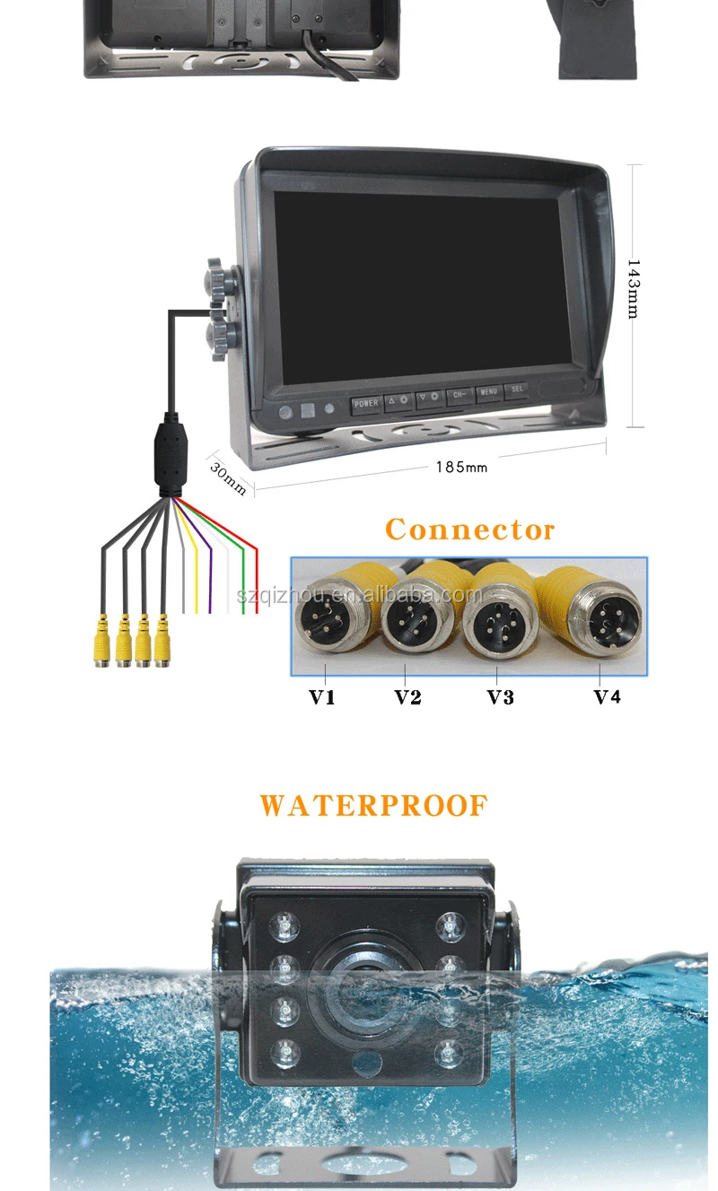 Heavy Duty Vehicles Bus Ahd 1080p Rear View Truck 4 Channel Camera Cctv ...