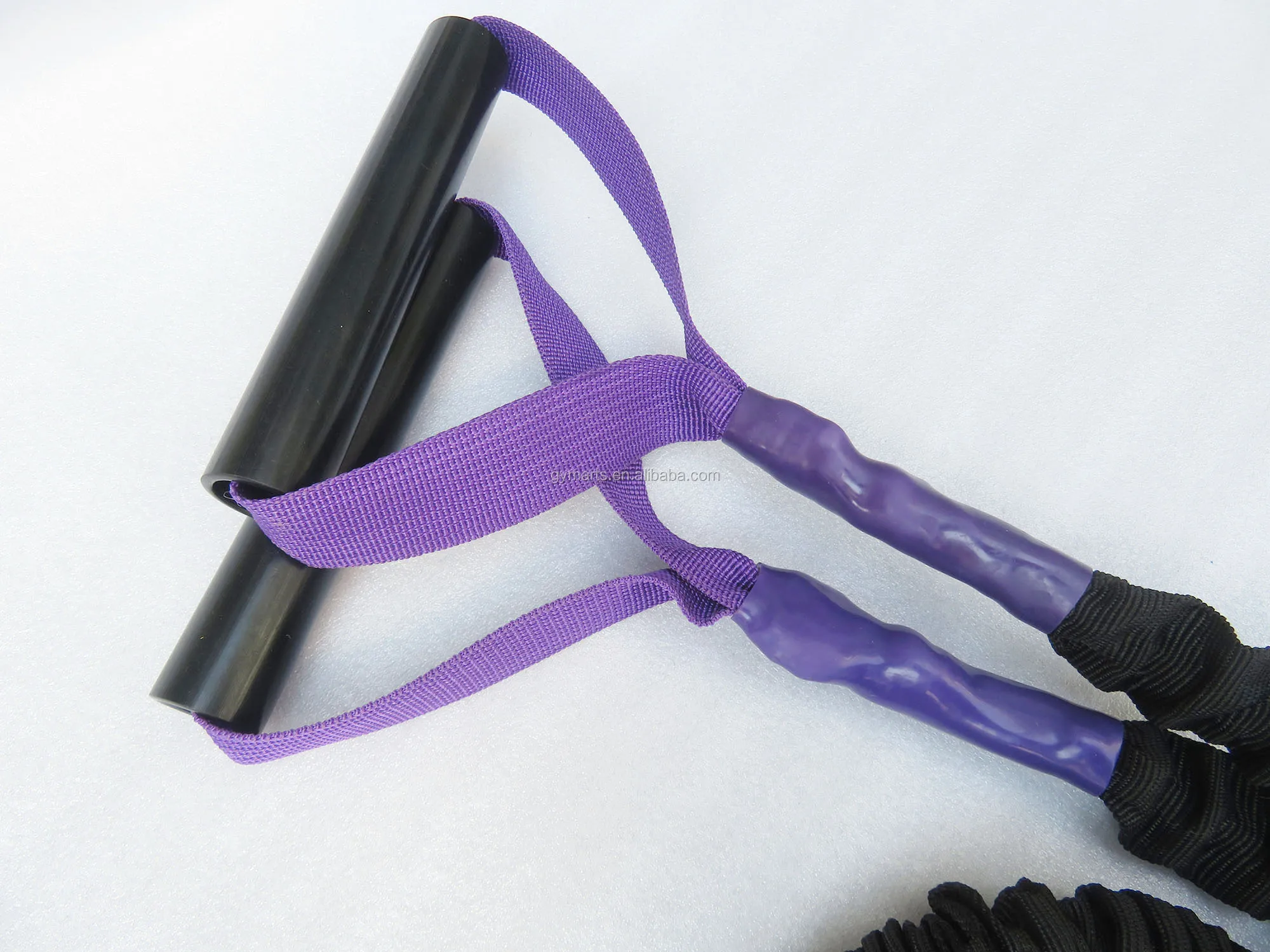 Resistance Band With Fabric Sleeve Covered Handle Grip For Bodybuilding ...