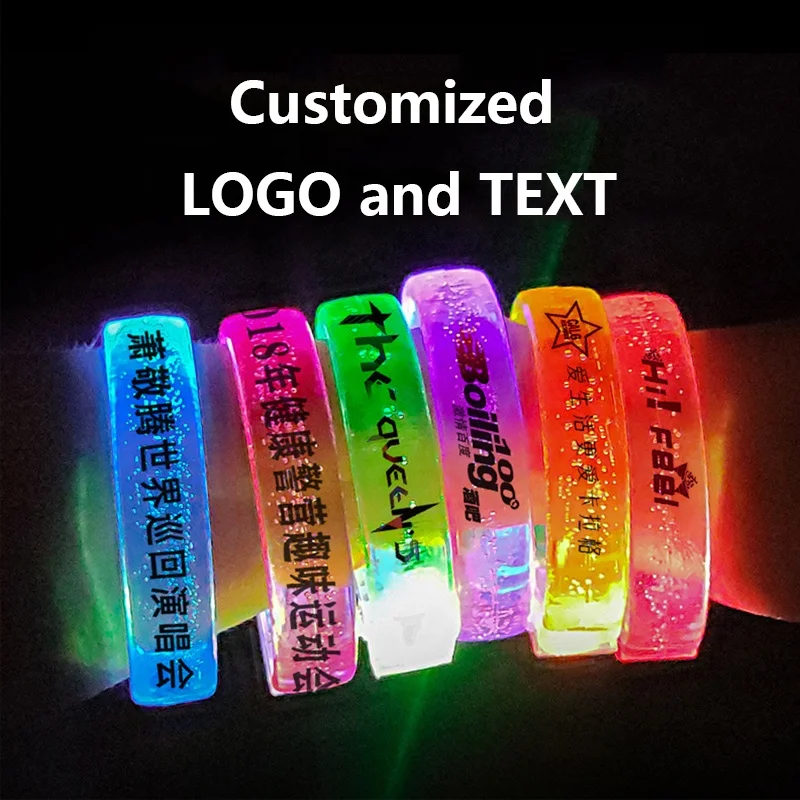Custom Christmas Party Flashing Wristband GlowIn the Dark Bracelet ...