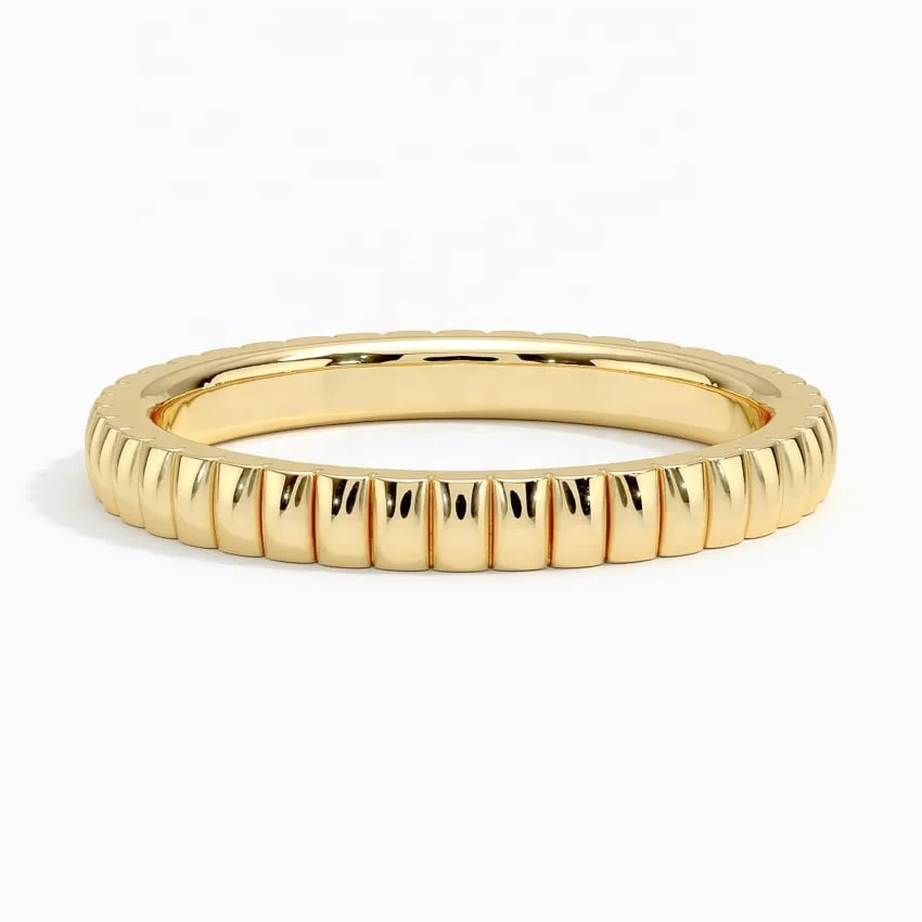 Classic Minimalist Jewelry 18k Gold Fluted Design Stacking Rings - Buy Factory Wholesale High ...