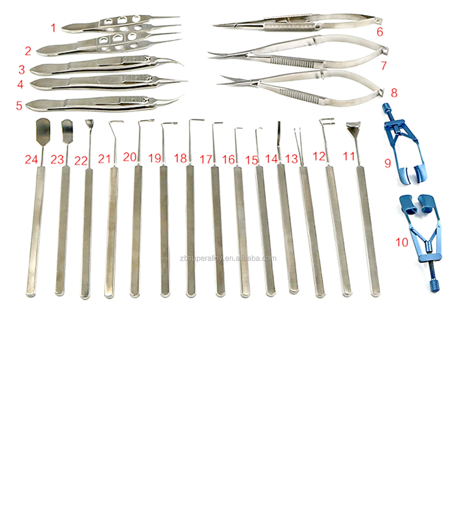 Ophthalmic Surgical Forceps Scissors Set 24pcs Strabismus